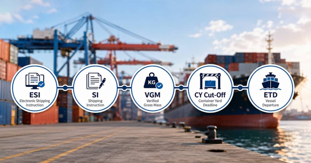 ESI Cut Off Meaning in Shipping: SI vs CY Explained